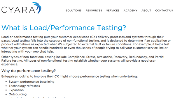 Article: What is Load/Performance Testing? — Cyara