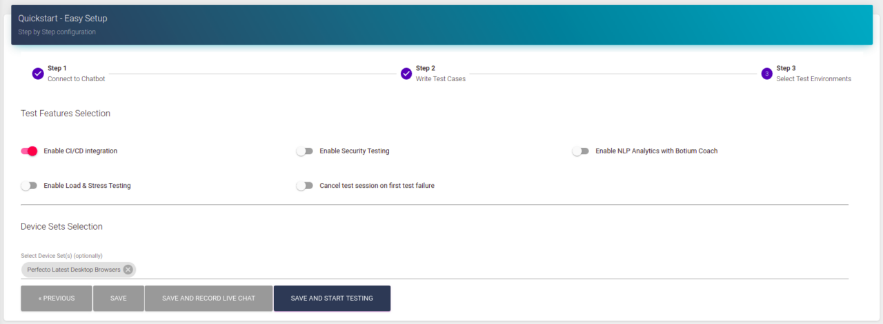 Testing a Chatbot End-to-End with Perfecto and Botium — Cyara