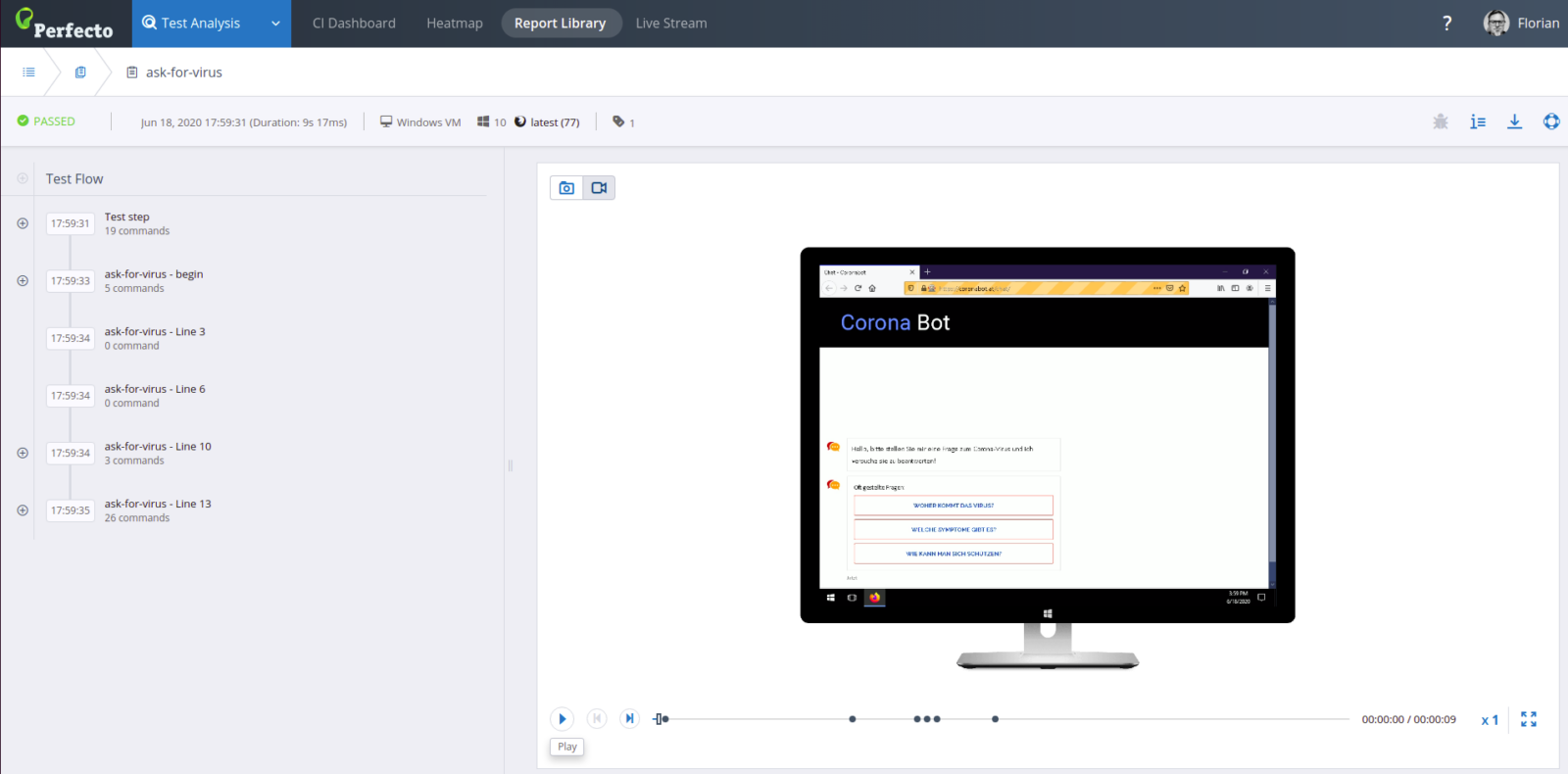 Testing a Chatbot End-to-End with Perfecto and Botium — Cyara