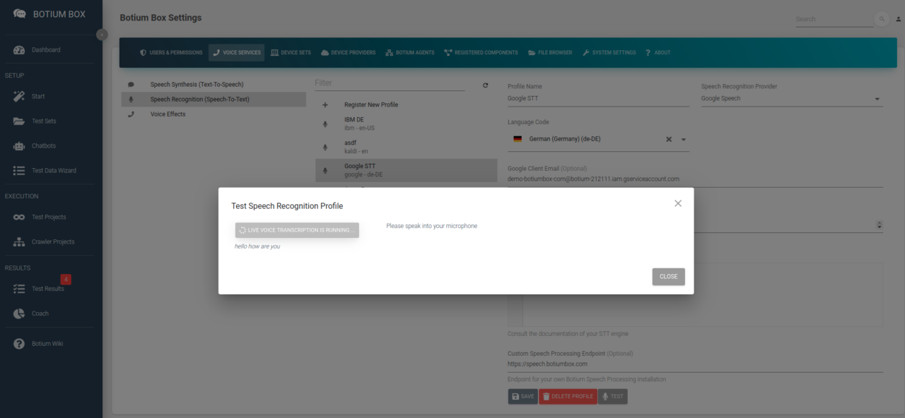 Continuous Speech Recognition Testing — Cyara