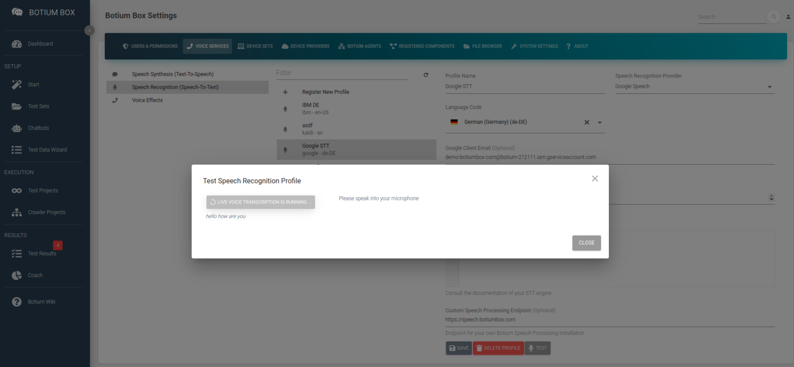 Continuous Speech Recognition Testing — Cyara