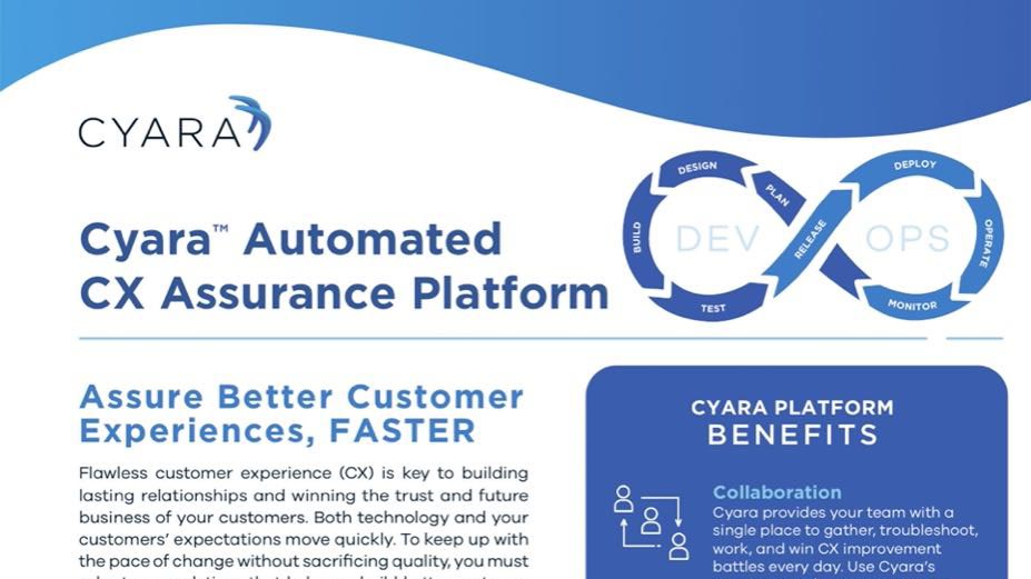 Datasheet: The Cyara CX Assurance Platform — Cyara Datasheet: The Cyara CX Assurance Platform — Cyara