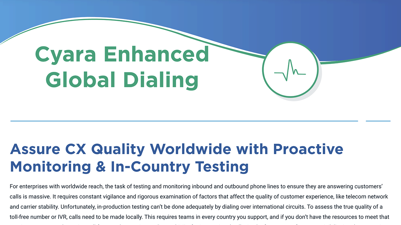 Datasheet: Enhanced Global Dialing Add-On for Pulse — Cyara